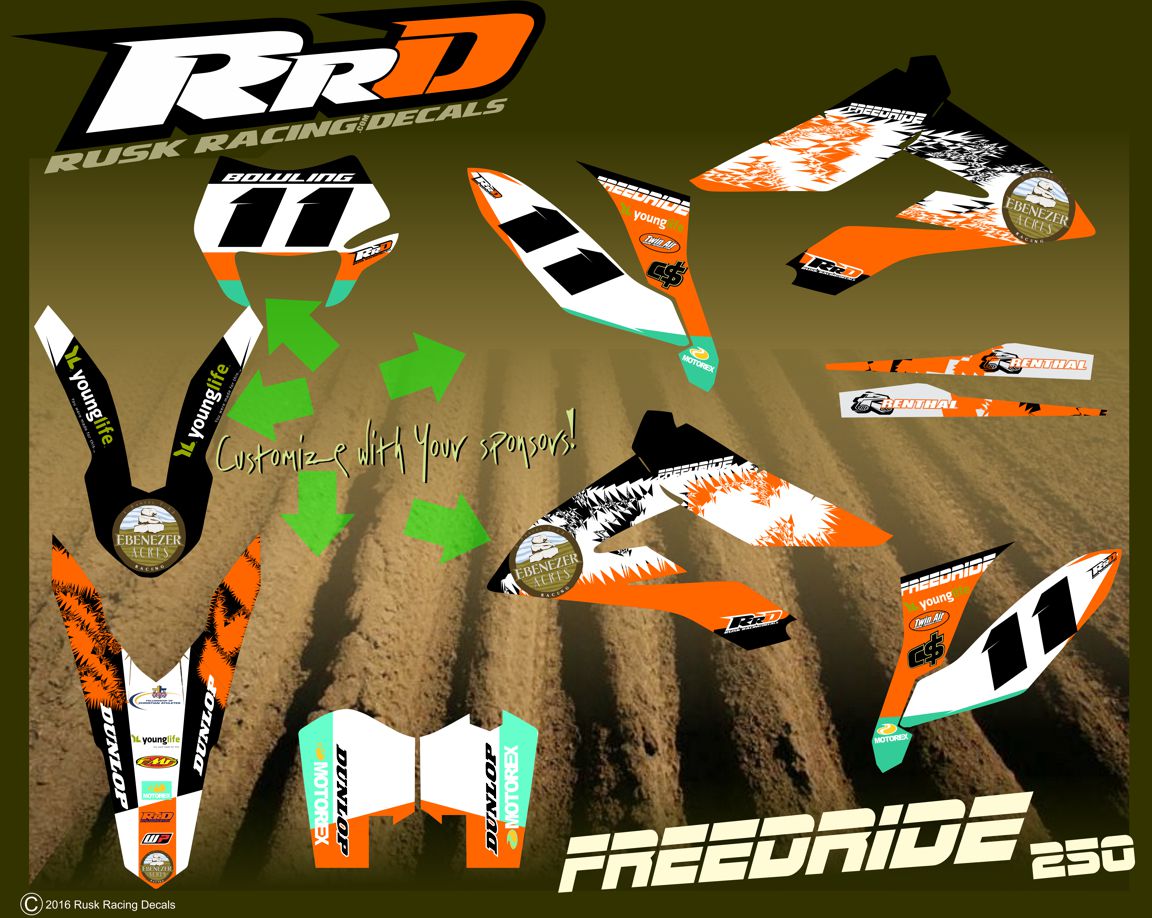 Rusk Racing Custom Motocross Graphics and decals thick stickers KTM ...