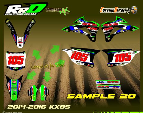 Rusk Racing Custom Motocross Graphics and decals thick stickers ...